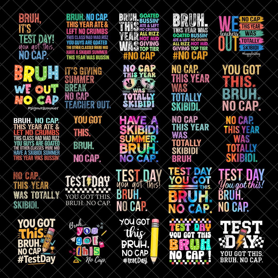 Bruh No Cap Png, Funny Gen A Slang Teachers Happy Last Day of School ...