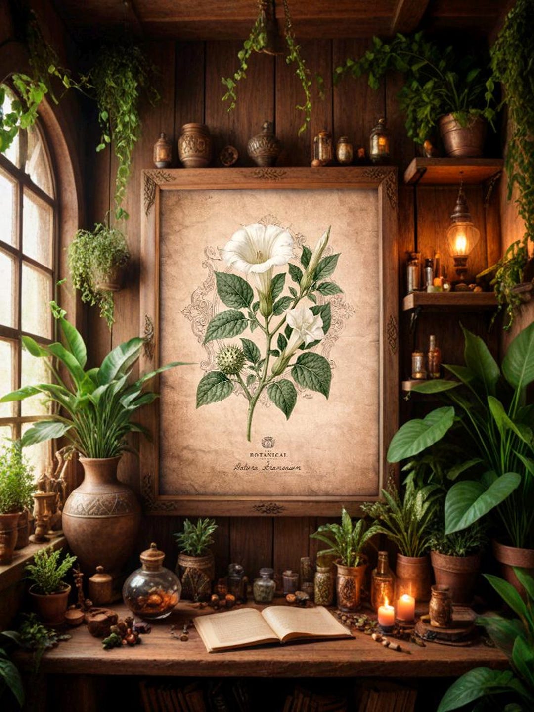 Vintage Witchcraft Botanical Art Print: Poisonous Herbs (digital ...