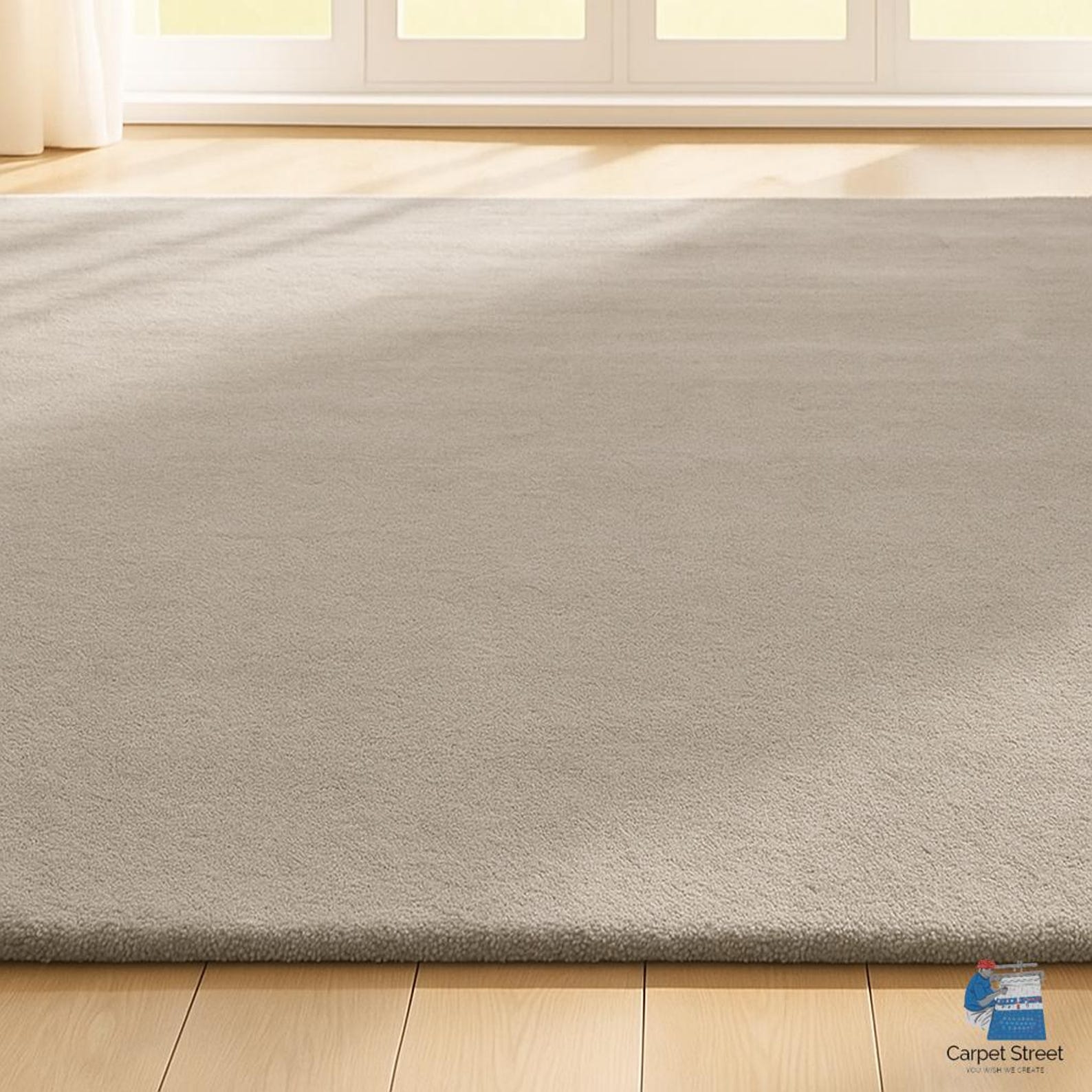 Light Grey Area Rug | Solid Rectangle Carpet | Minimalist Modern Living ...