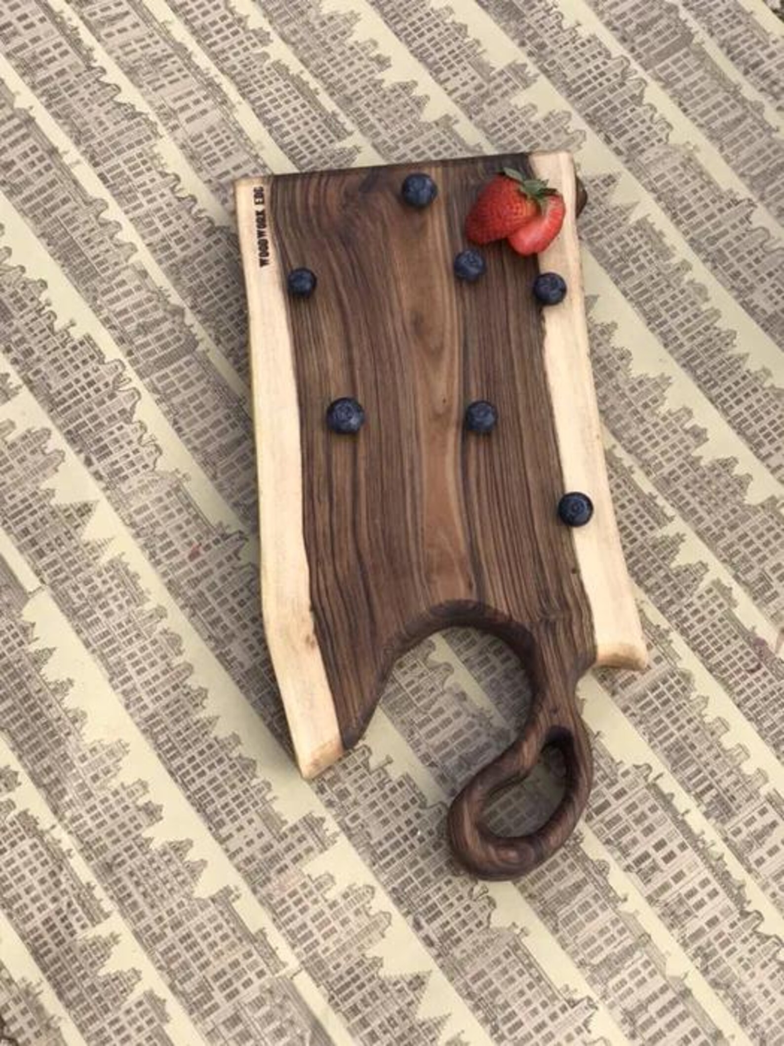Walnut Wood Cutting Board – Handmade Rustic Chopping Board – One of a ...