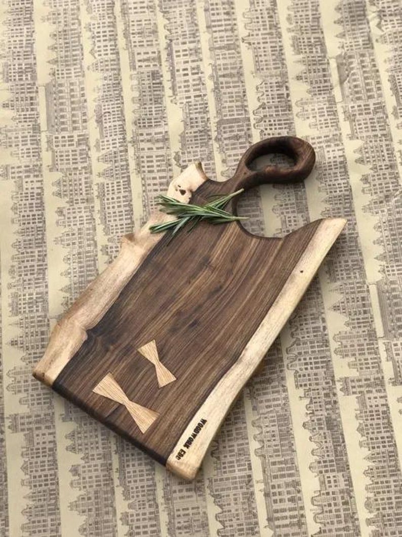 Walnut Wood Cutting Board – Handmade Rustic Chopping Board – One of a ...