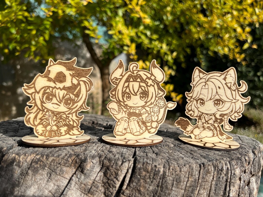 Genshin Impact - Chibi Natlan Wooden Figure - Etsy