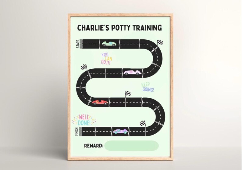 Personalised Kids Race Track Reward Chart | Car Theme Behaviour Tracker ...