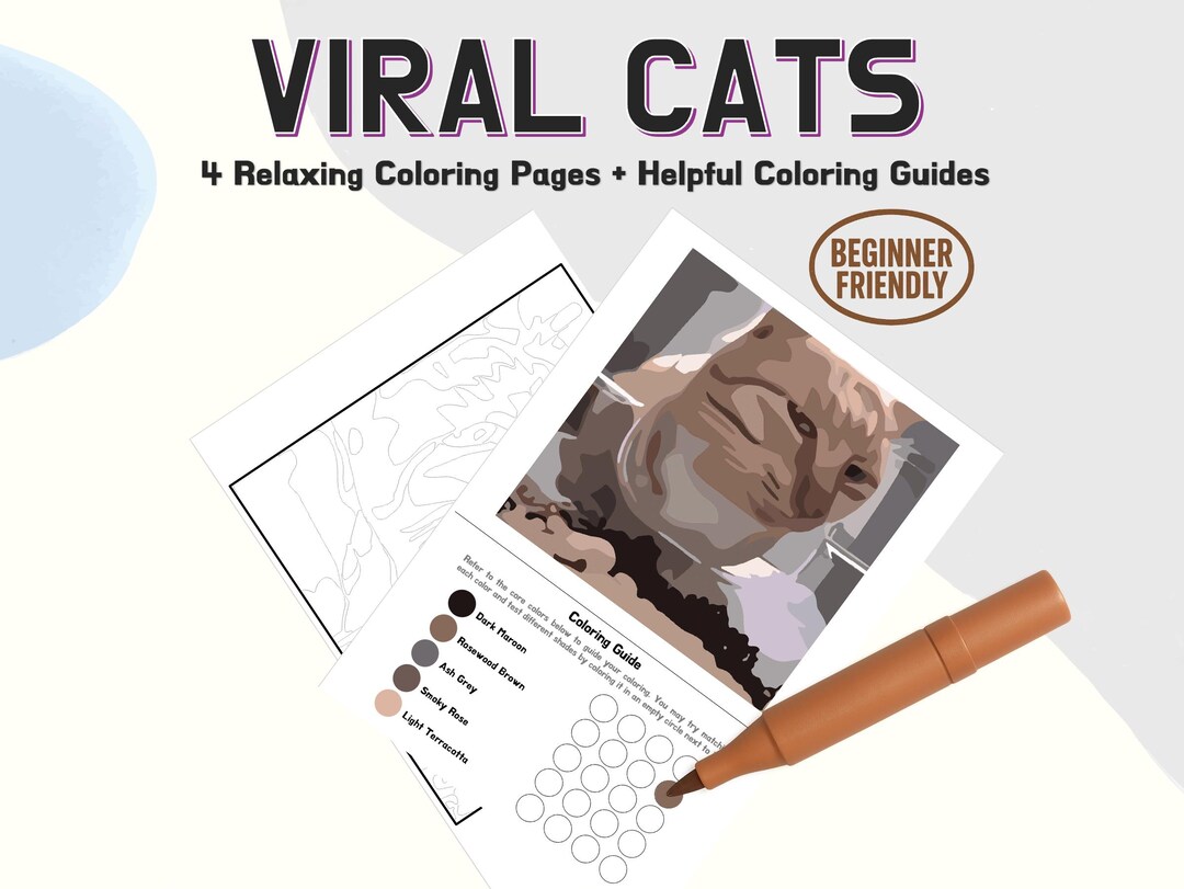 Viral Cat Meme Coloring Book – Guided and Relaxing by Mila & Paw - Etsy