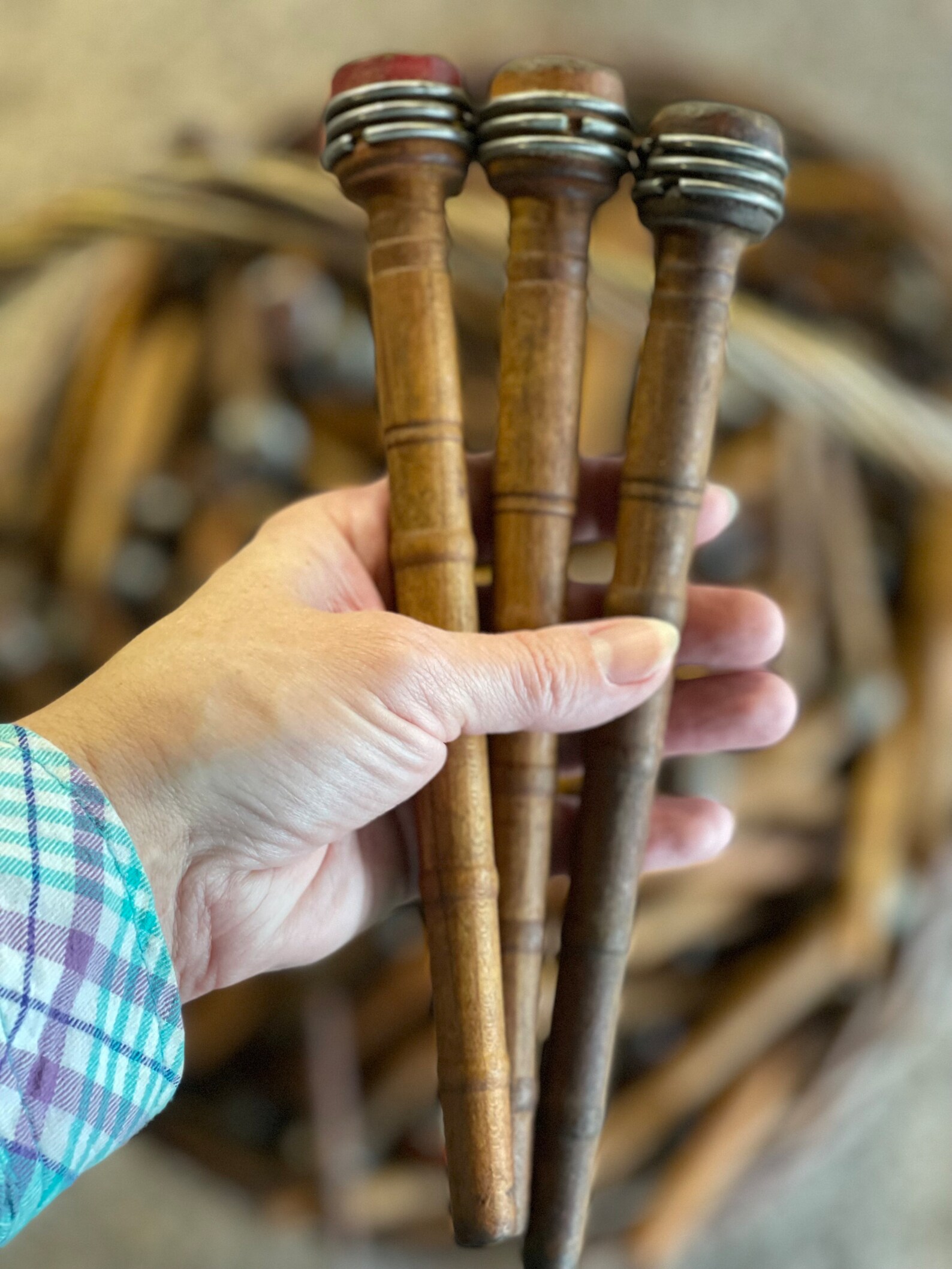 3 Vintage Textile Spools - Etsy