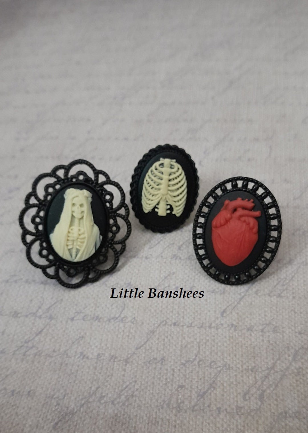 Memento Mori Ring Santa Muerte Rib Cage Red Heart Gothic Lolita - Etsy