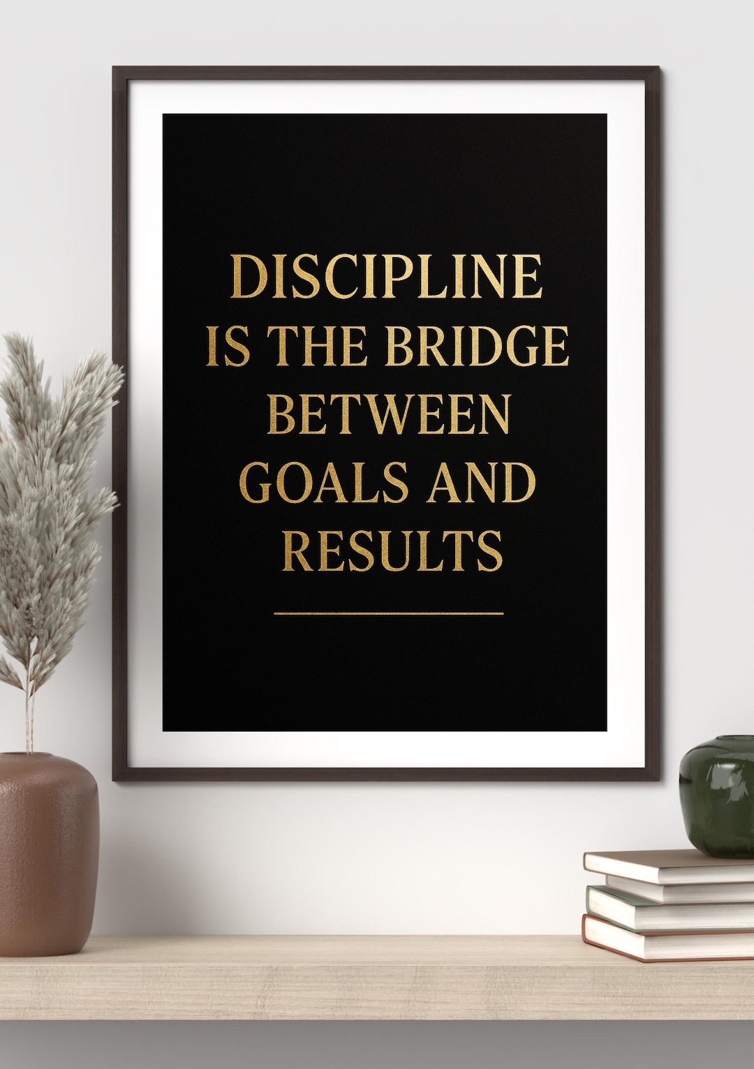 Discipline Wall Art | Motivational Quote Printable | Gold and Black ...