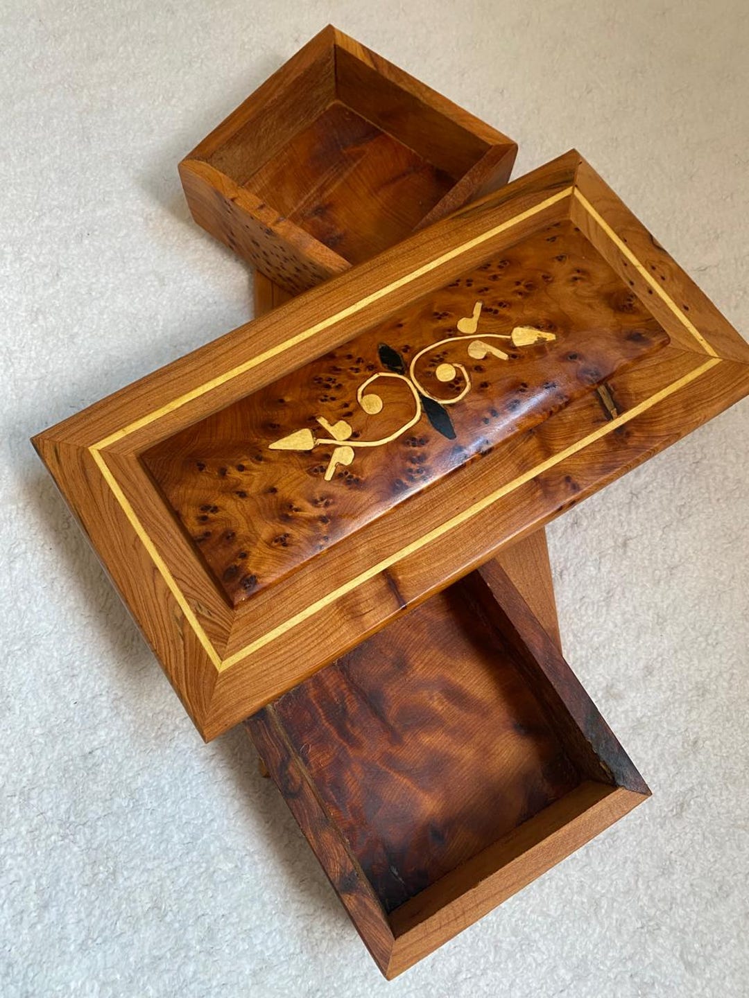 Thuya Wood Secret Box – Handmade Moroccan Puzzle Jewelry Box - Etsy