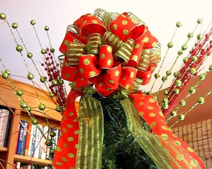 Giant Bow Christmas Tree Topper in YOUR Choice of Ribbon - Etsy