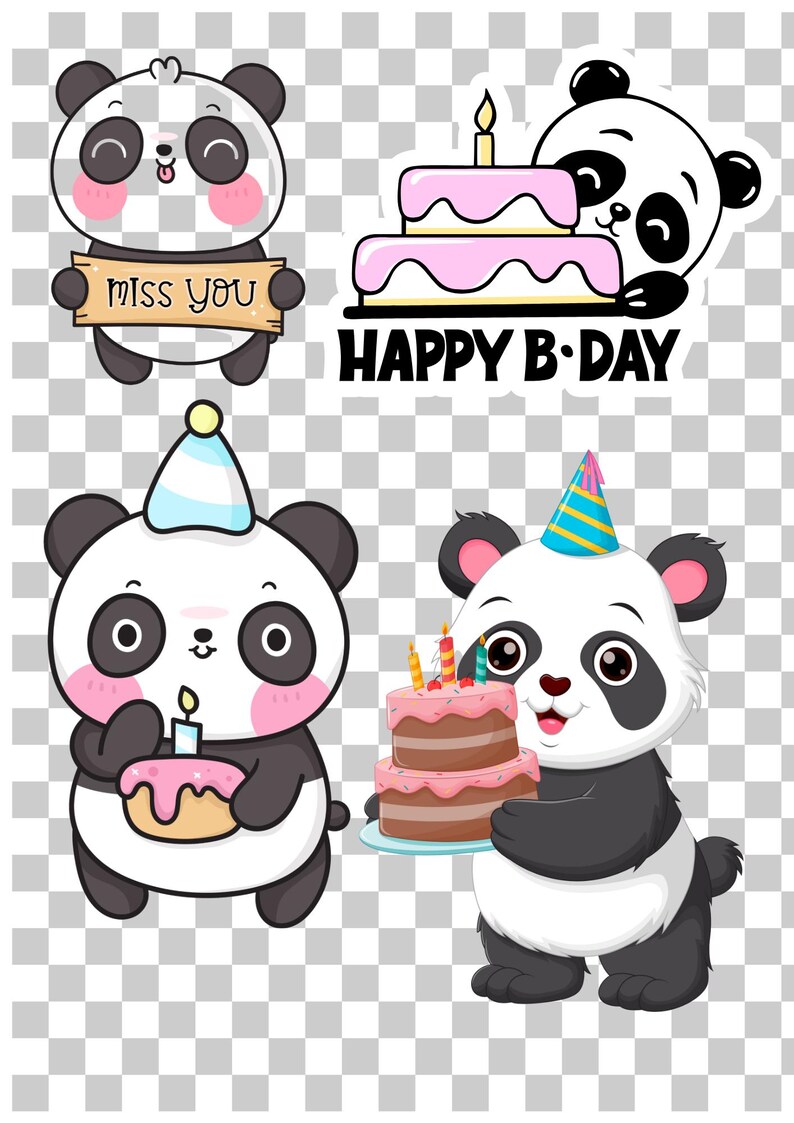 20 PNG Set Cute Panda Clipart Bundle, Panda Graphics Designs, Digital ...