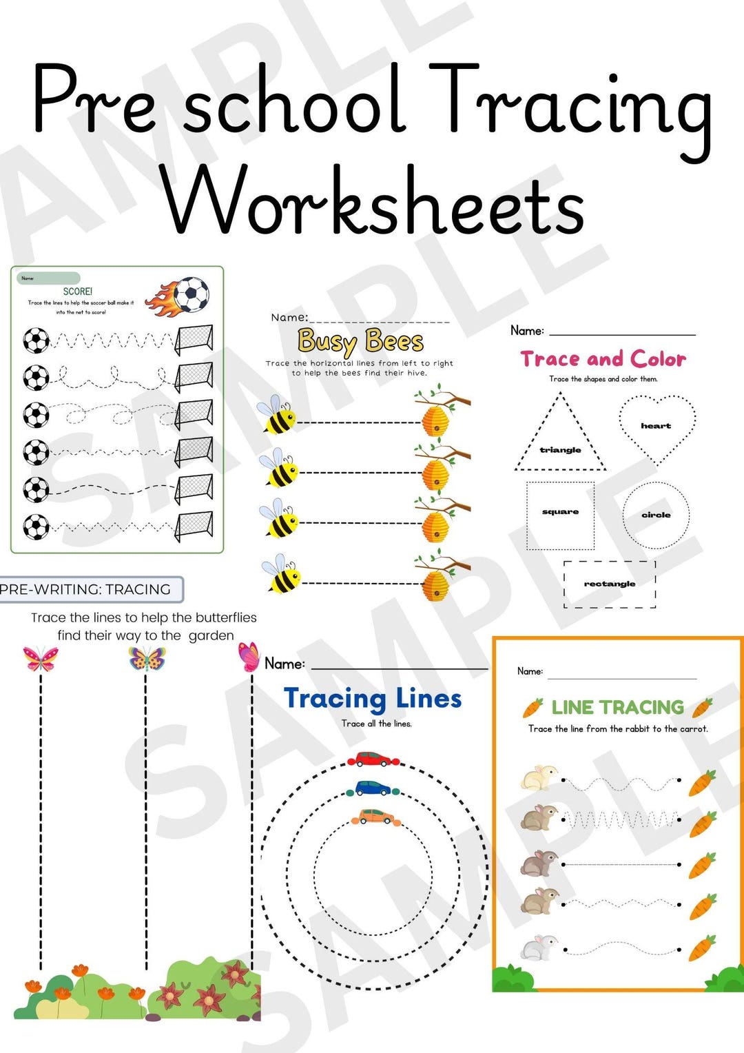 Printable Tracing Worksheet, Pre Writing Worksheet - Etsy