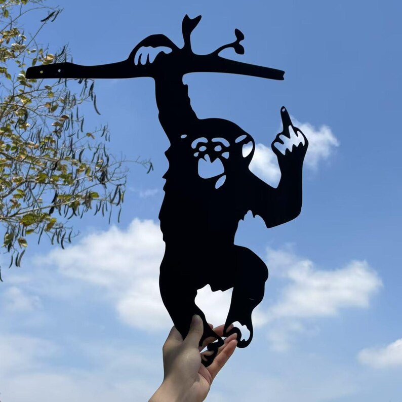 Monkey Middle Finger Metal Art/garden Metal Art/fence Decoration - Etsy