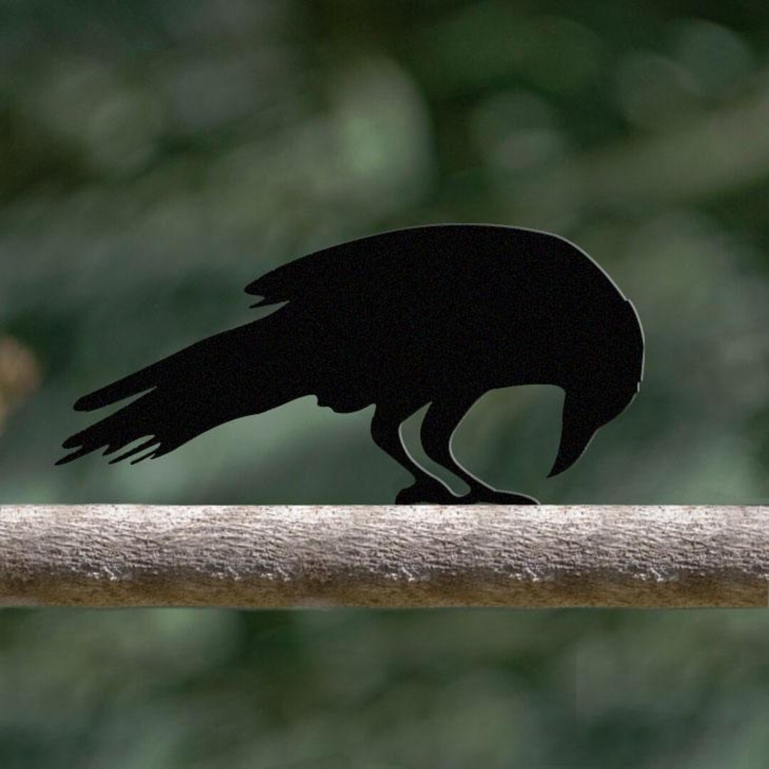 Raven Garden Metal Art, Raven Fence Decoration, Garden Gardener Gift - Etsy