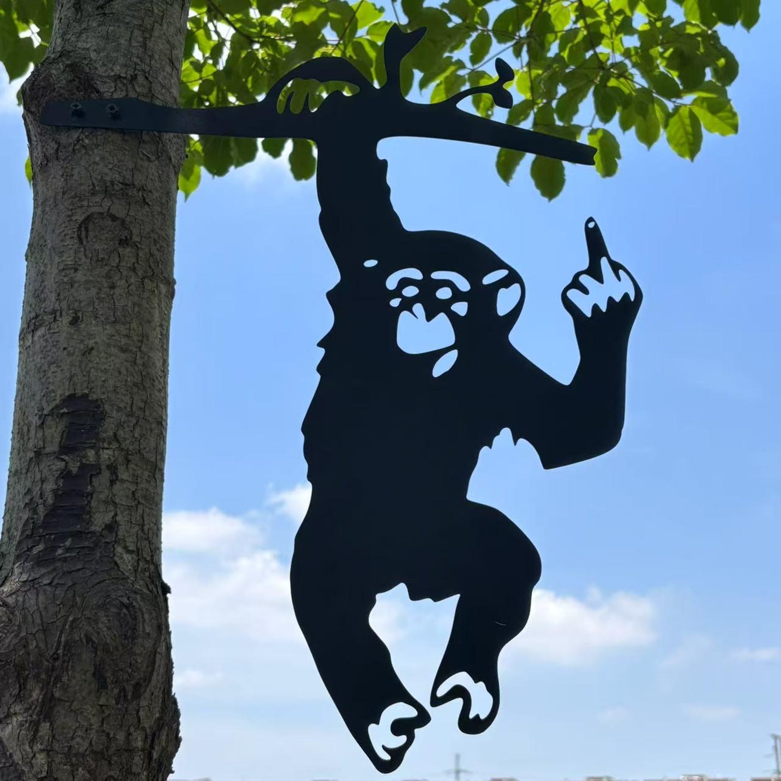 Monkey Middle Finger Metal Art/garden Metal Art/fence Decoration - Etsy
