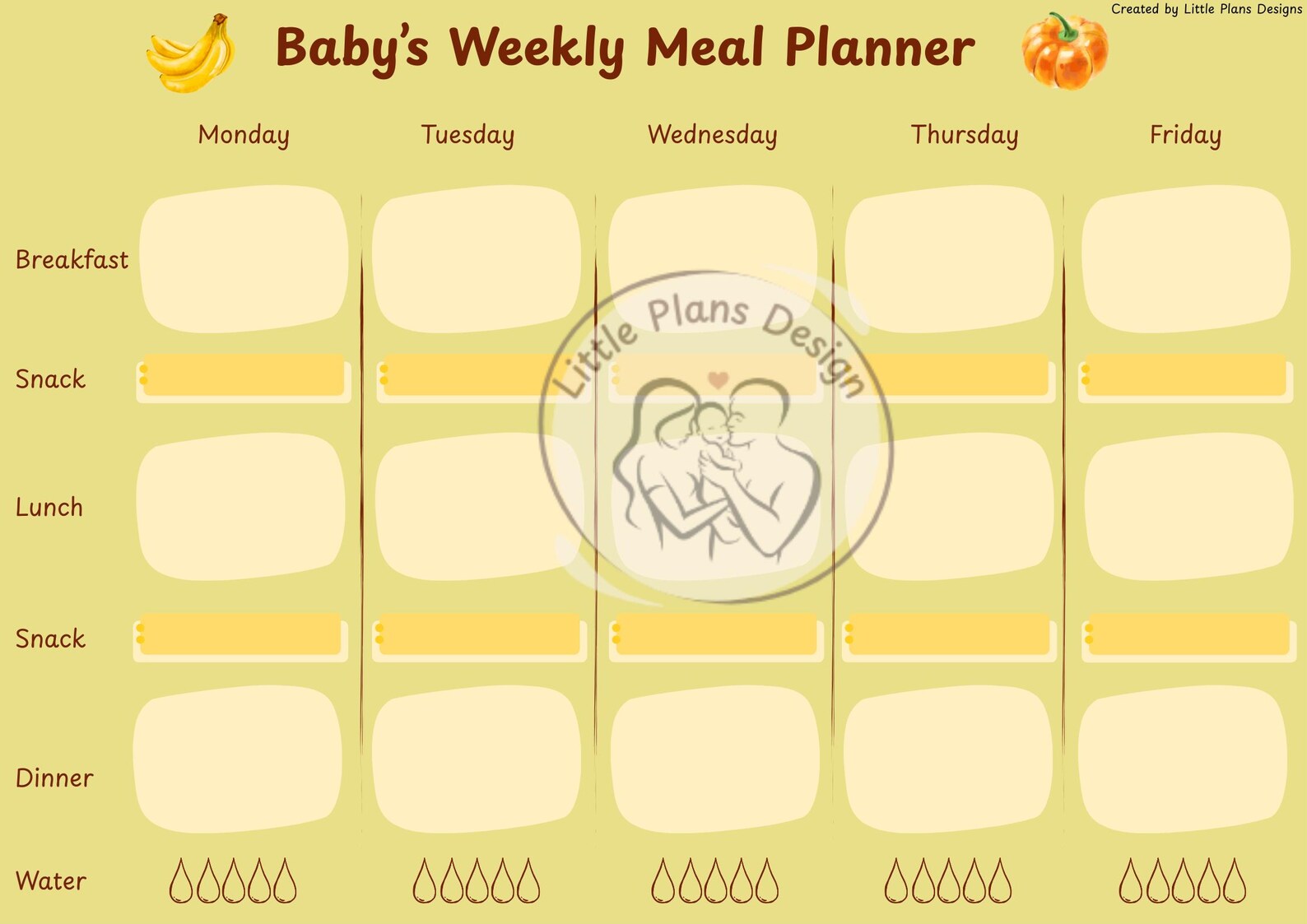 Printable Baby Meal Planner & Prep Cheatsheet | Weekly Baby Food ...
