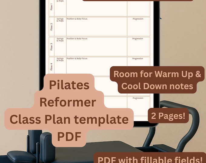 Pilates Reformer Class Planner: Terracotta Fillable PDF Template - Etsy