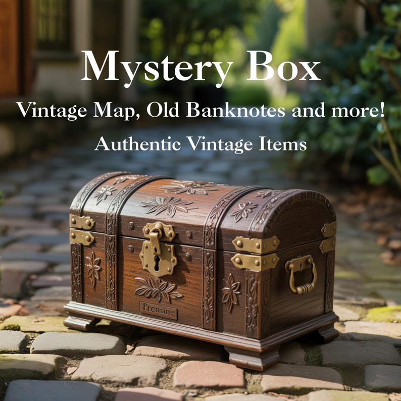 Historycal Mystery Box | 1 Vintage Map + 3 Old Banknotes | the Perfect ...