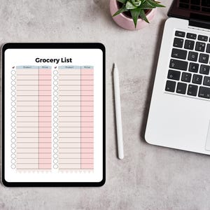 Minimal Grocery List Printable | Shopping Checklist (PDF Download, 8 ...
