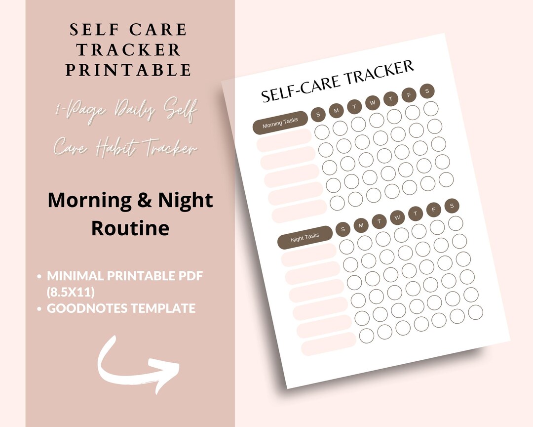 Self Care Tracker Printable | Daily Self Care Habit Tracker | Morning ...