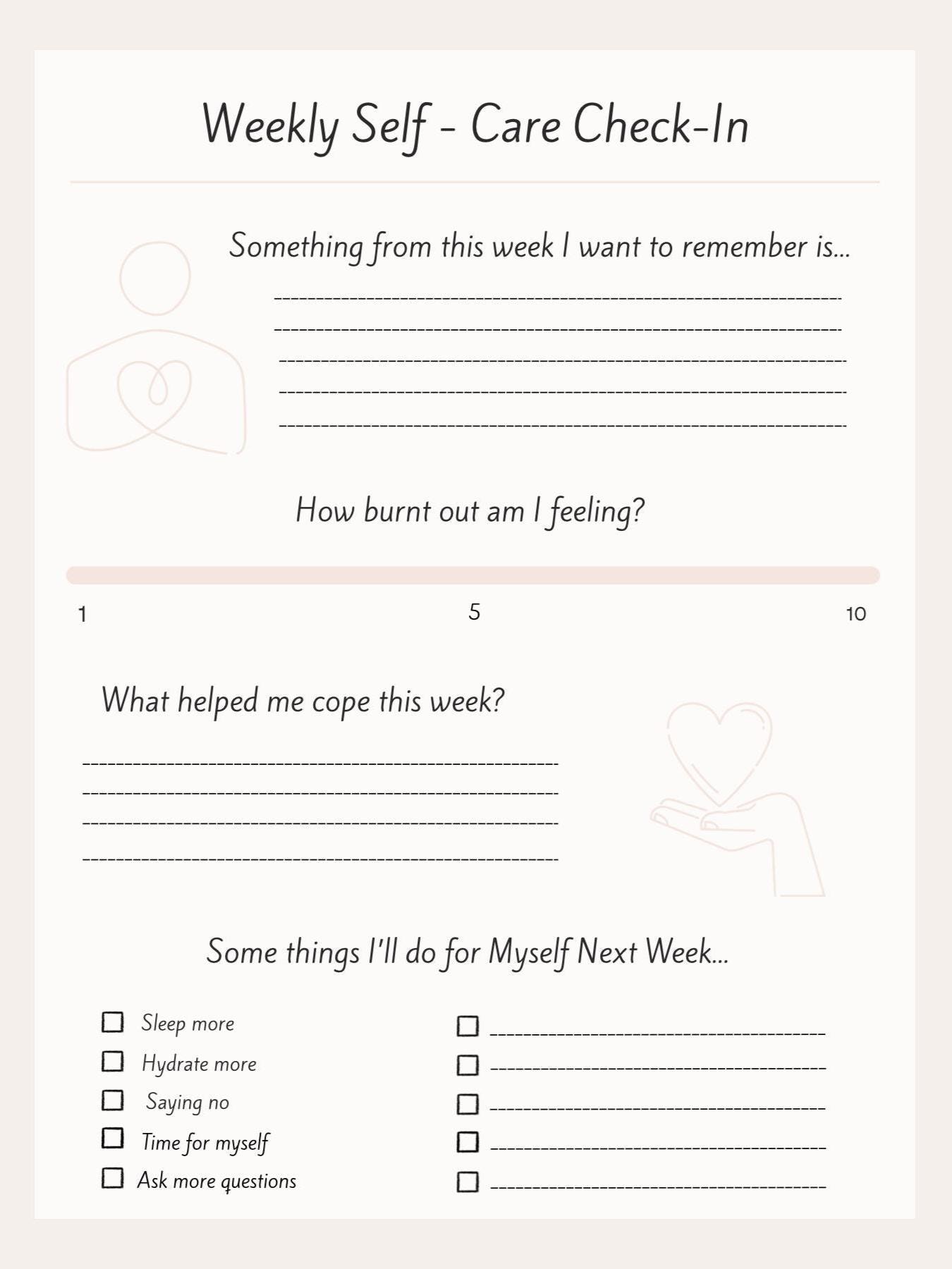 Nurse Self-care Journal | Printable Burnout Tracker | Shift Reflection ...