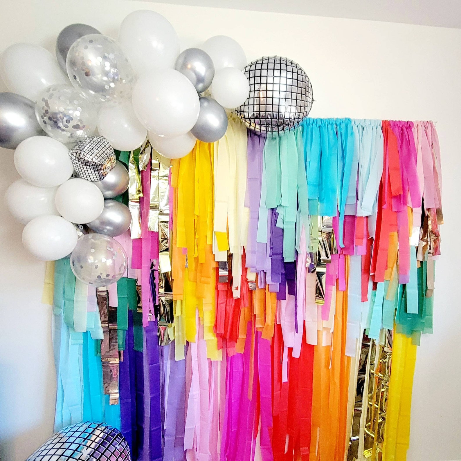 Rainbow Backdrop,fringe Backdrop,plastic Fringe Backdrop,bachelorette ...