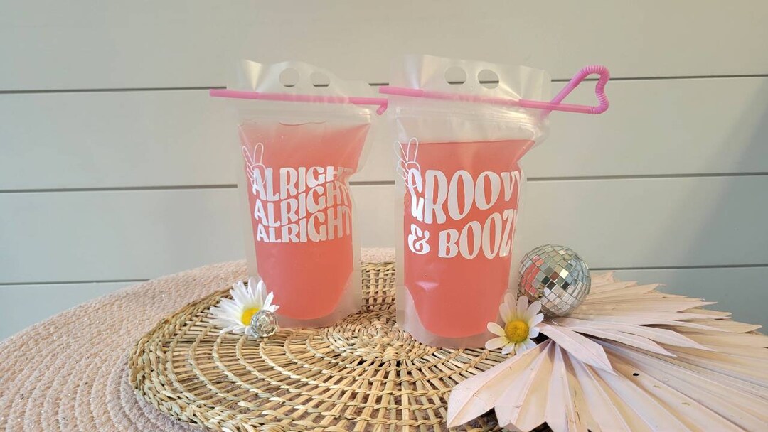 Dazed and Engaged Drink Pouch, Groovy and Boozy Drink Pouches, Alright ...