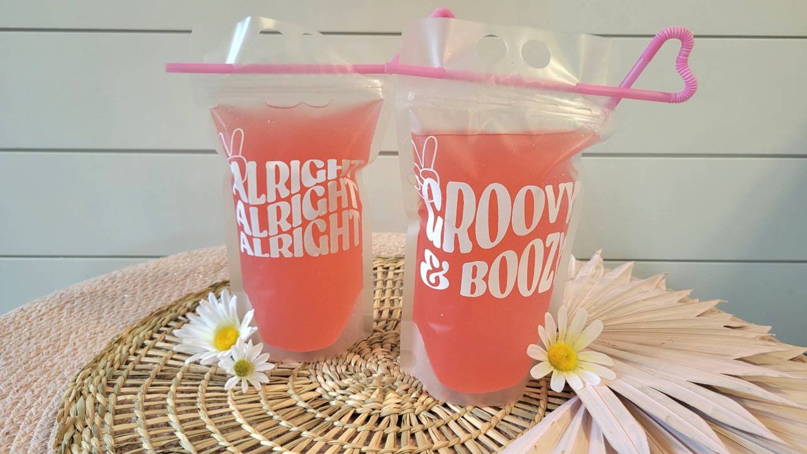 Dazed and Engaged Drink Pouch, Groovy and Boozy Drink Pouches, Alright ...