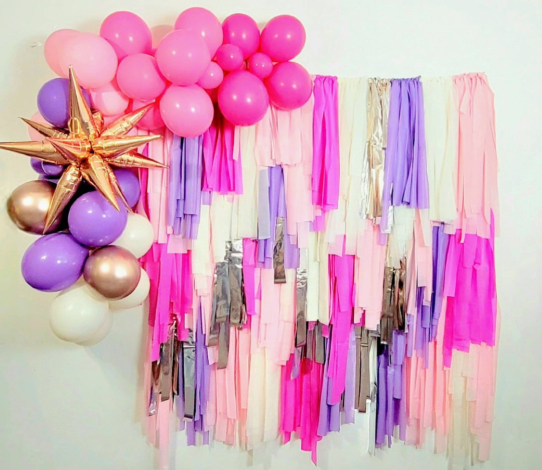 Pink and Purple Backdrop,fringe Backdrop,bachelorette Party Decoration ...