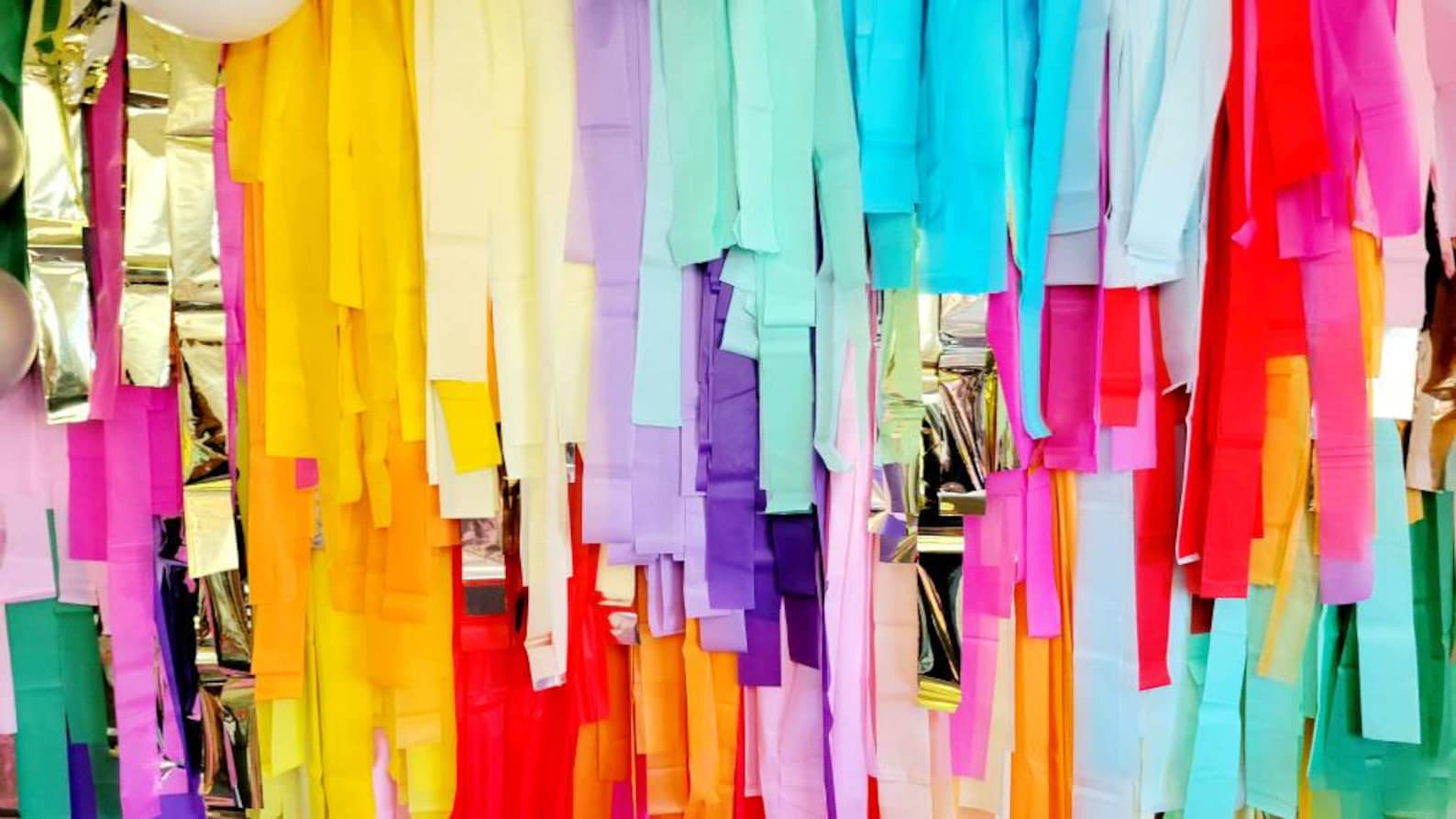 Rainbow Backdrop,fringe Backdrop,plastic Fringe Backdrop,bachelorette ...