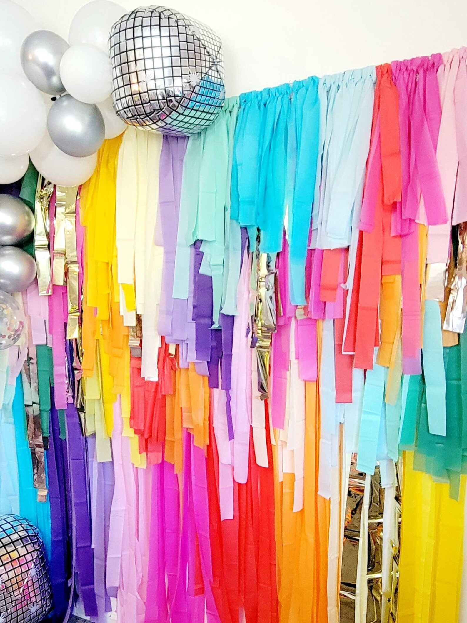 Rainbow Backdrop,fringe Backdrop,plastic Fringe Backdrop,bachelorette ...
