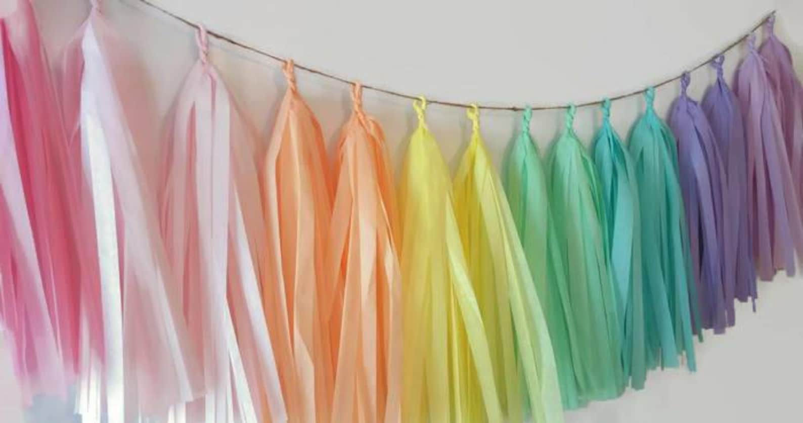Rainbow Tassel Garland,unicorn Tassel Garland,rainbow Fringe,pastel ...