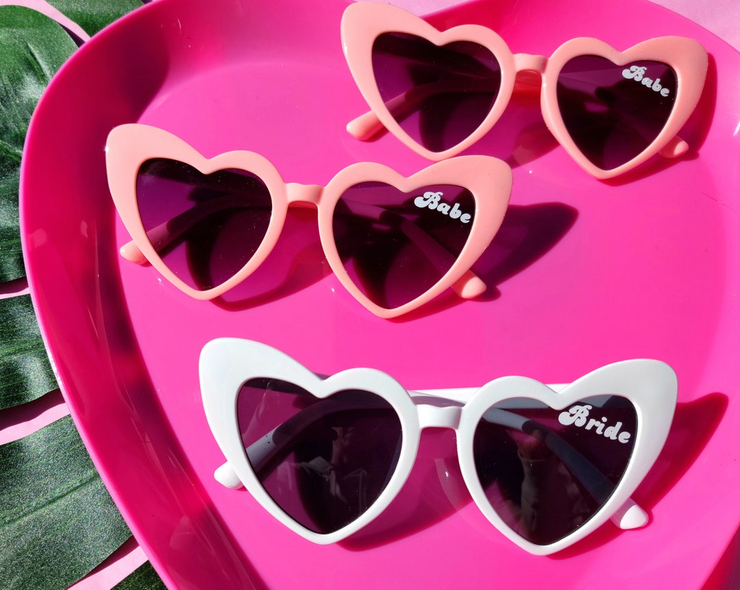 Heart Shaped Glasses,bachelorette Heart Glasses,bride Heart Glasses ...