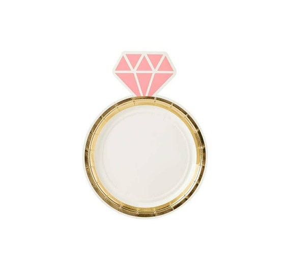 ring shaped paper plate,engagement ring plate,ring plate,bridal shower ...