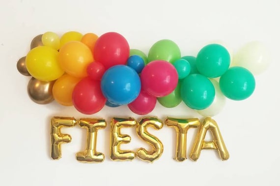 Fiesta balloon Garland,DIY balloon Garland,fiesta Garland,first fiesta ...