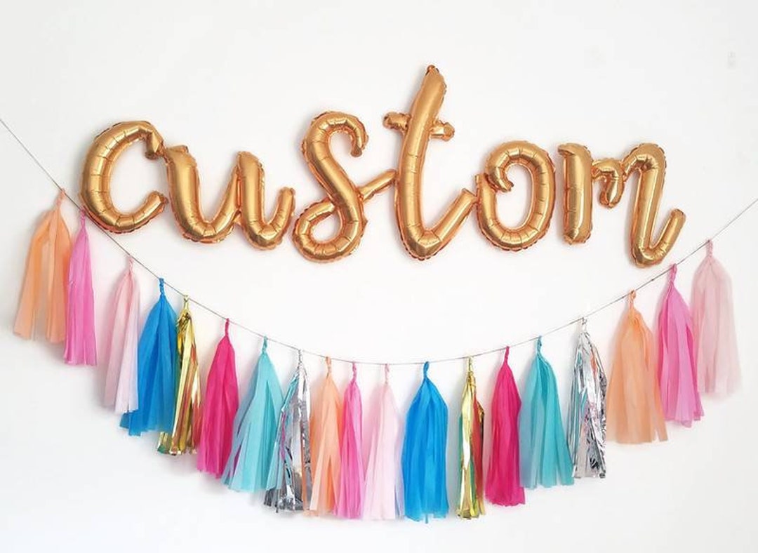 Custom Script Balloon Banner,custom Script Balloons,letter Balloons ...