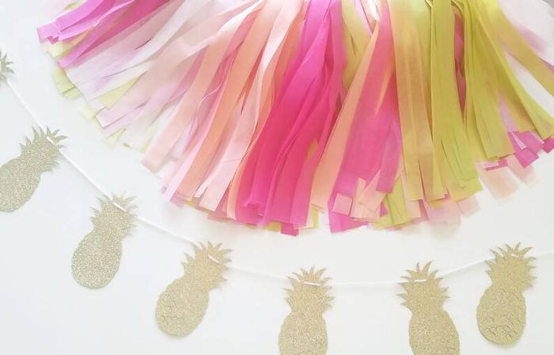 PINEAPPLE Garland,pineapple Decoration,custom Banner, Tropical Party ...