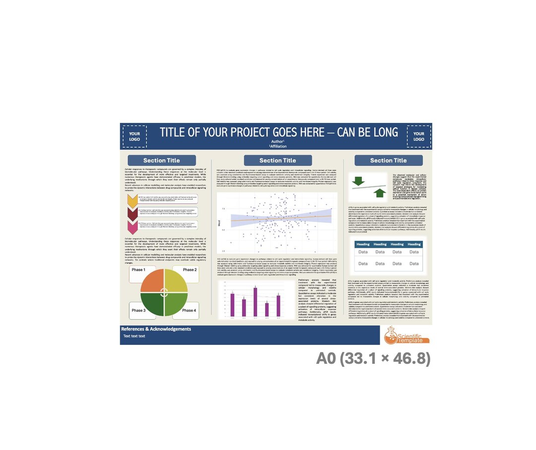 Chrome Blue Research Poster Template: A0 Powerpoint & Google Slides ...