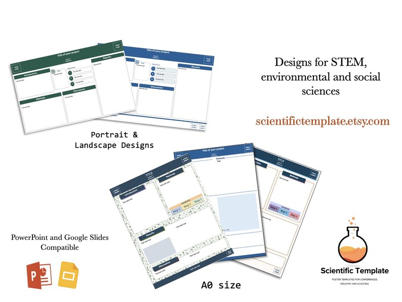Blue Research Poster Template: Aims and Objectives, A0 PPTX (digital ...
