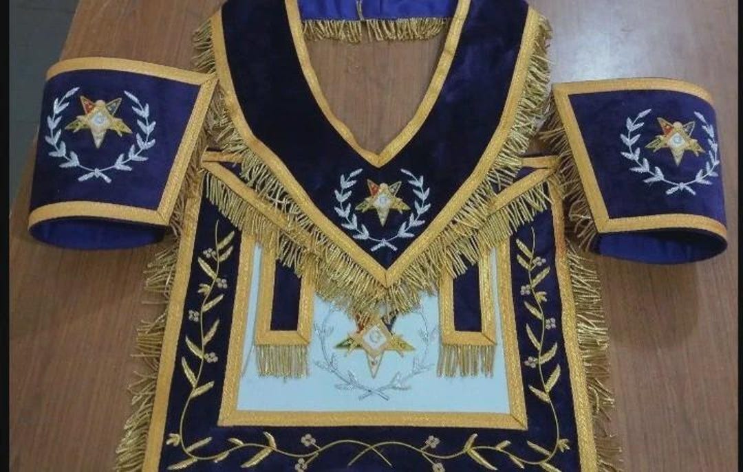 Masonic Regalia Grand Patron Apron Set Collar & Cuffs - Etsy