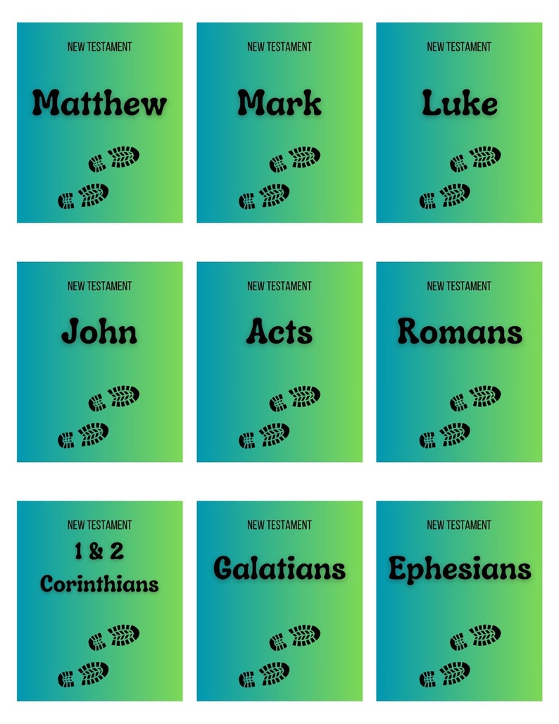 New Testament Books of the Bible Flashcards – PDF Printable ...