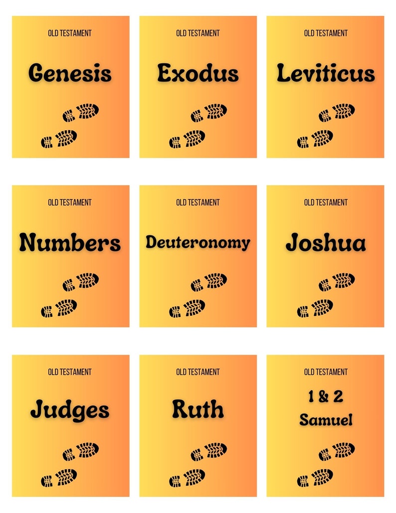 Books of the Bible Flashcards Bundle Old & New Testament - Etsy