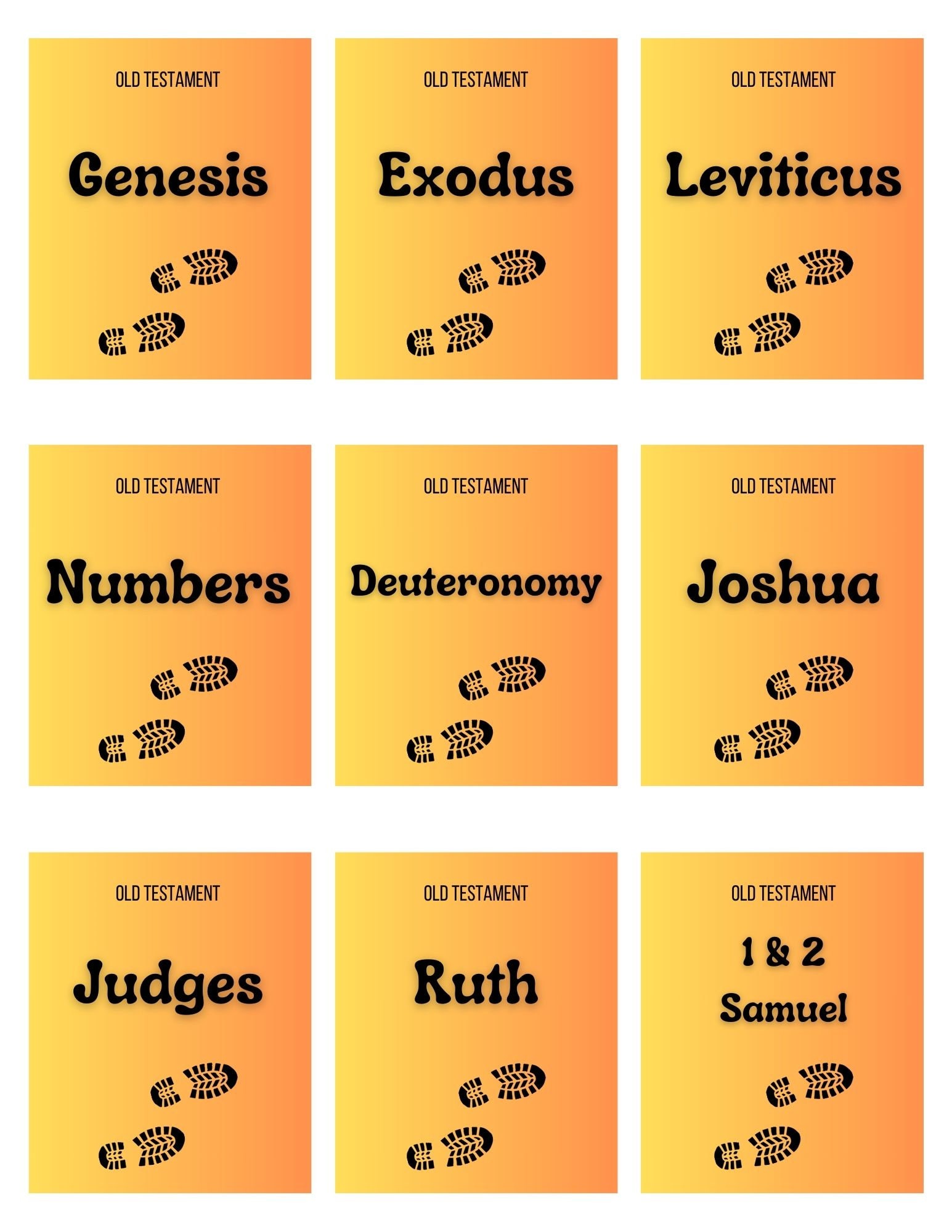 Old Testament Books of the Bible Flashcards – PDF Printable ...