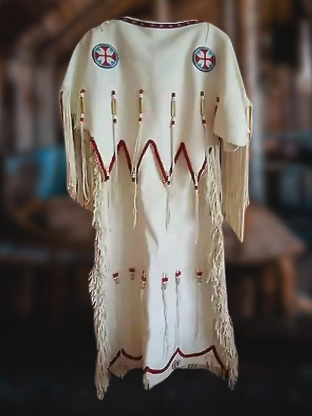 Leather Long Fringe Dress: Plains Indian Style, Native American ...