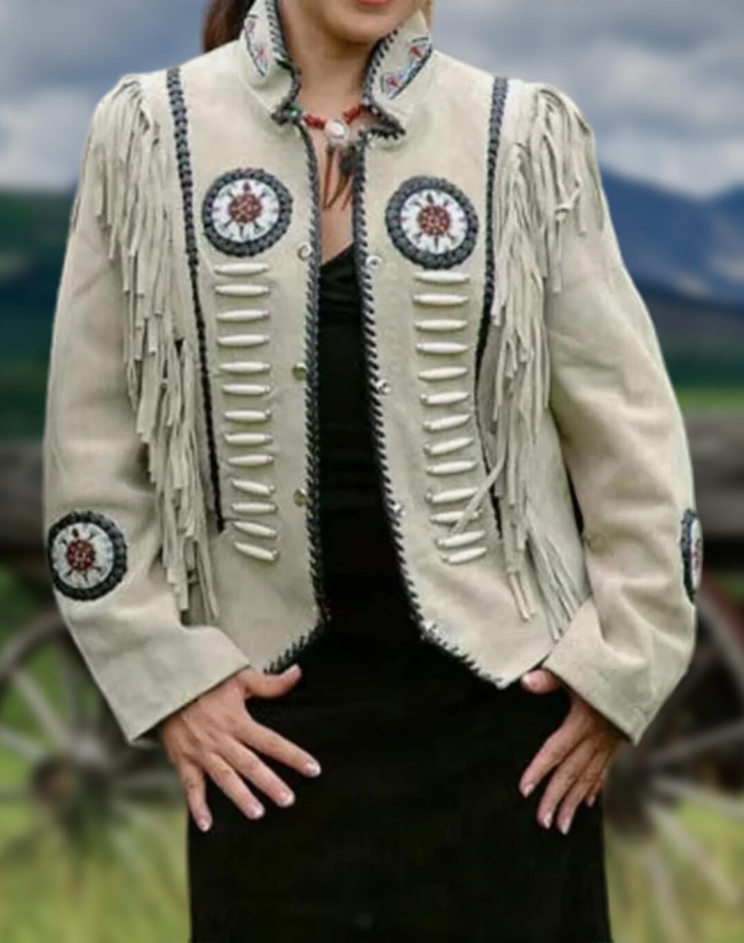 Beaded Suede Fringe Jacket: Native American Style Western Coat - Etsy