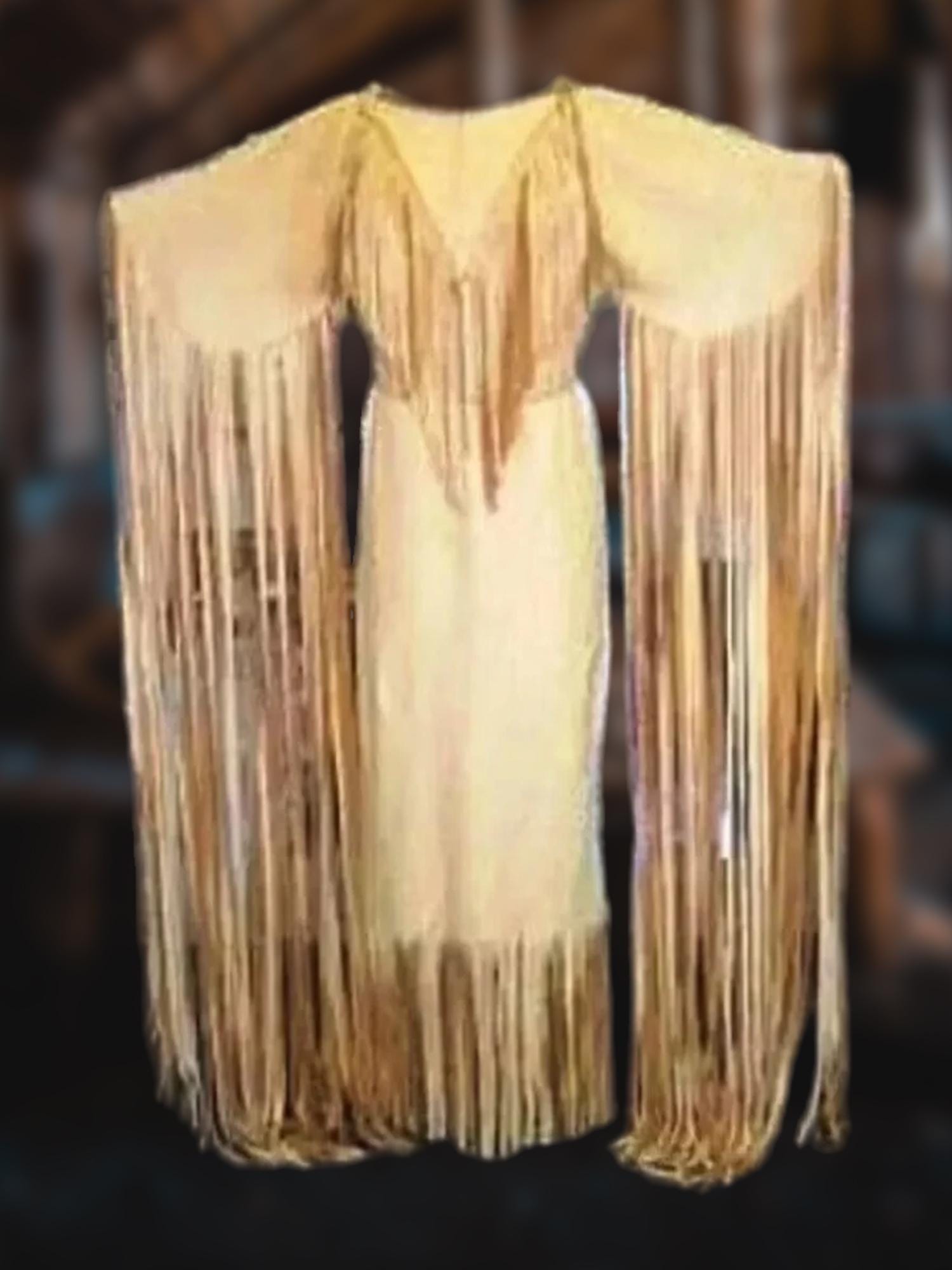 Leather Long Fringe Dress: Plains Indian Style, Native American ...