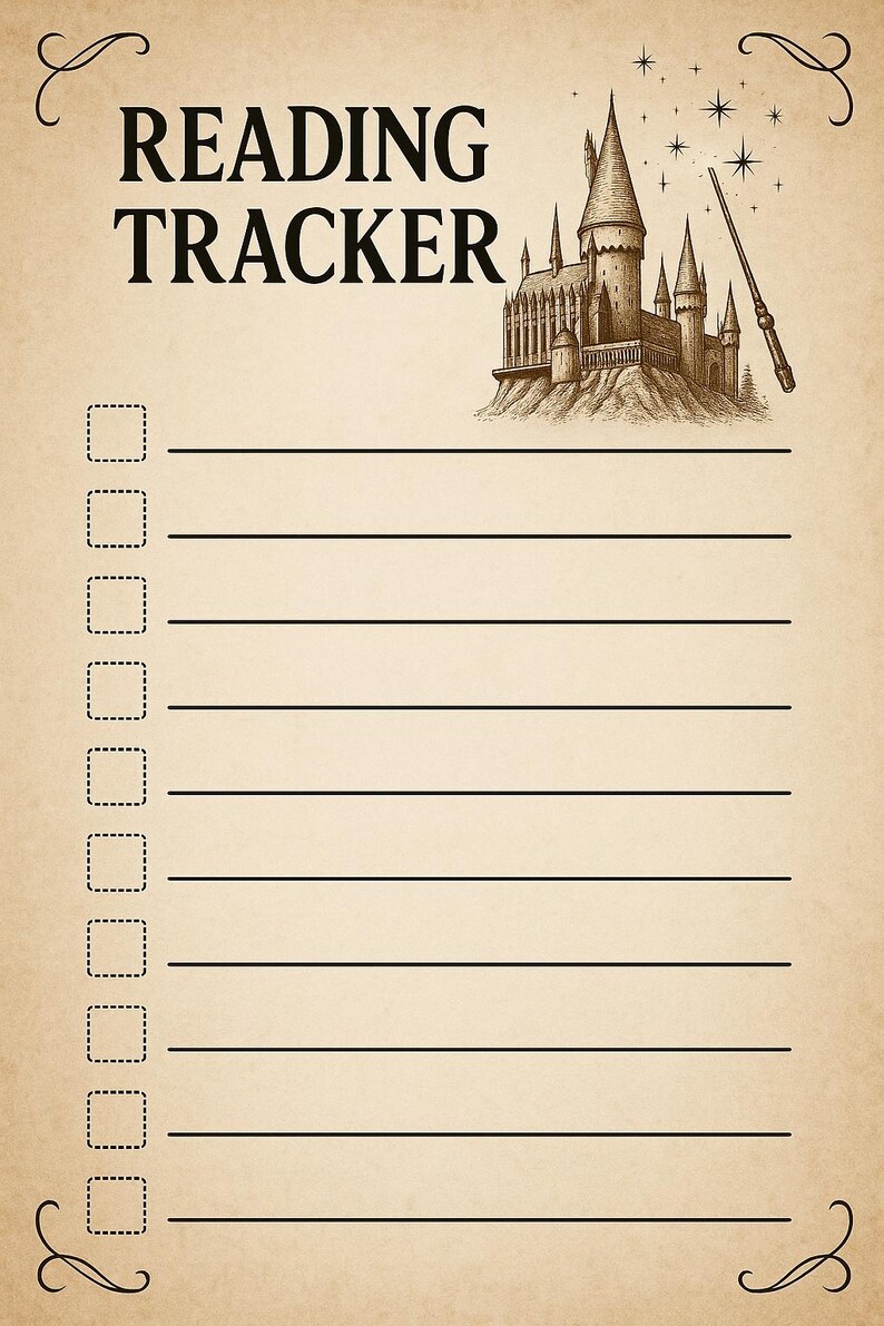 Magical Reading Tracker | Digital Print Journal | House-themed Book Log ...