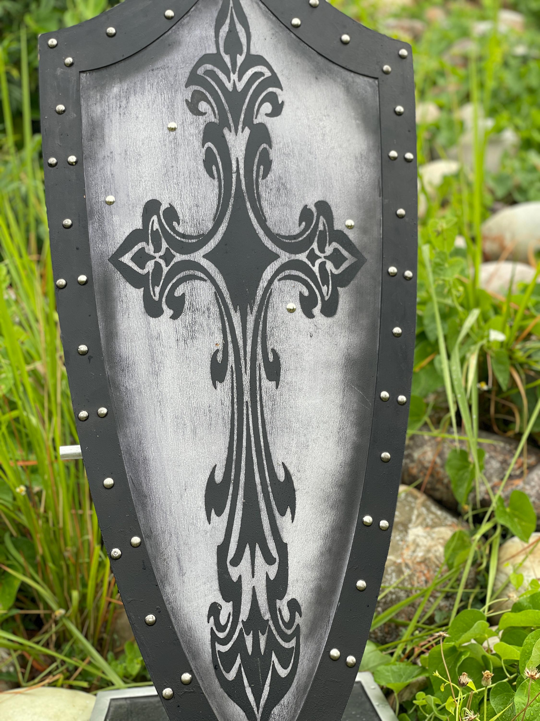 Templar Shield - Medieval Knight Cross Wooden Templar Heater Shield ...