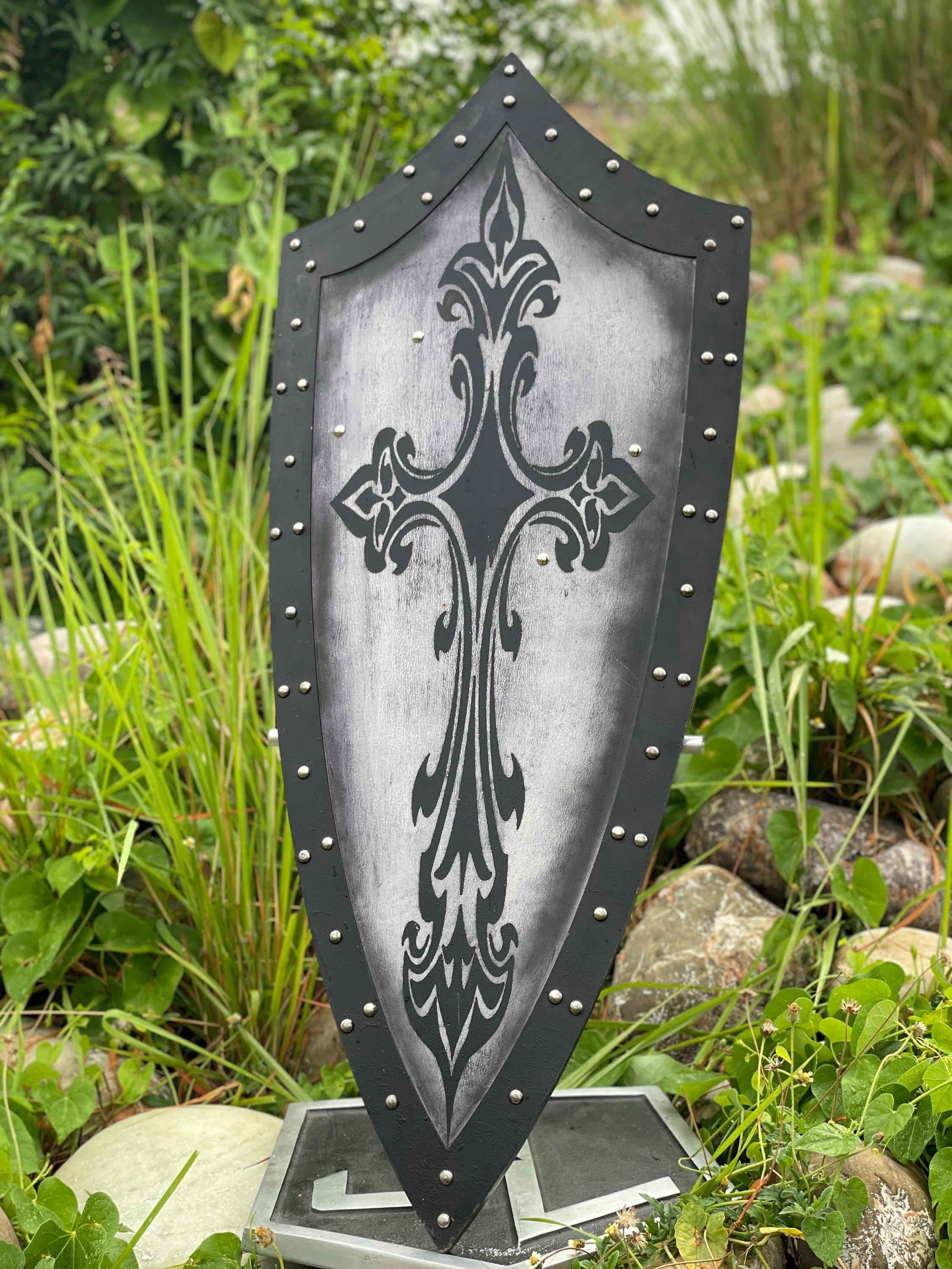Templar Shield - Medieval Knight Cross Wooden Templar Heater Shield ...
