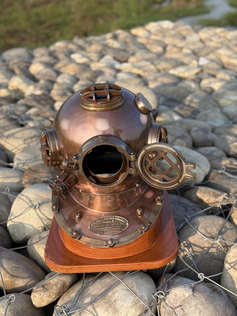 Brown Diving Helmet - Diving Helmet - Mark V US Navy Helmet - Commando ...
