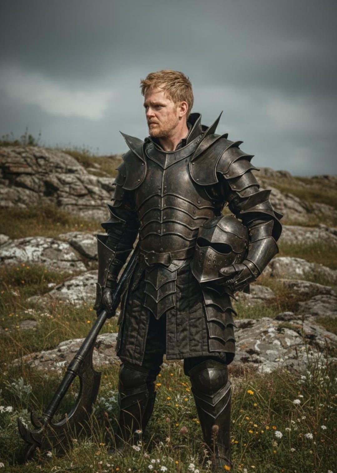 Medieval Knight Full Armor Suit - Blackened Armor Suit - Battle Warrior ...